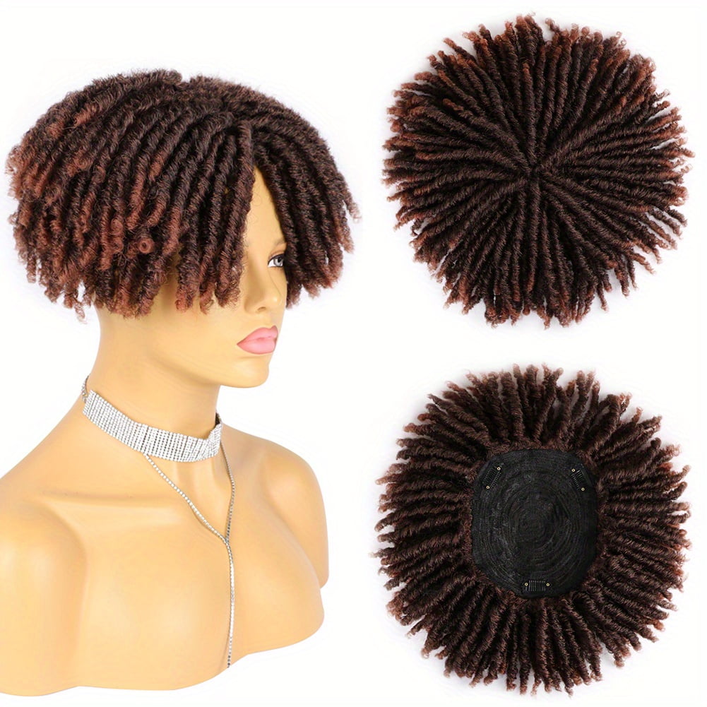 Jkzcp 6 Inch Dreadlock Topper Wig With Clip In Braided Half Wigs Short ...