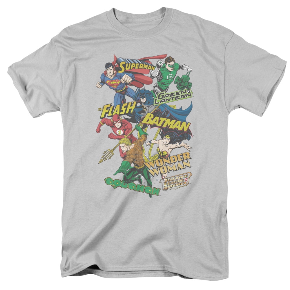 Justice League Of America Men's Justice Collage T-shirt Silver ...