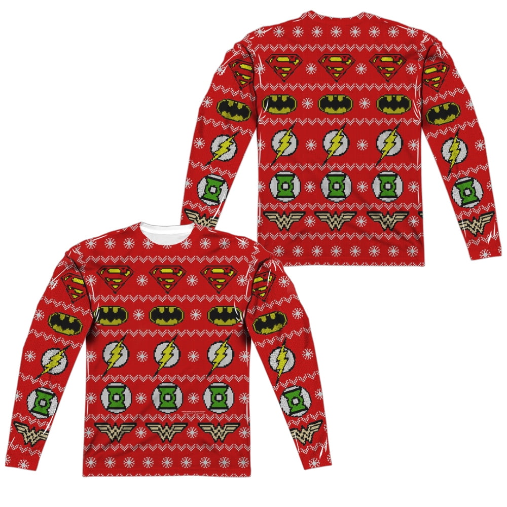 Jla - Sweater Of Justice (Front/Back Print) - Regular Fit Long Sleeve ...
