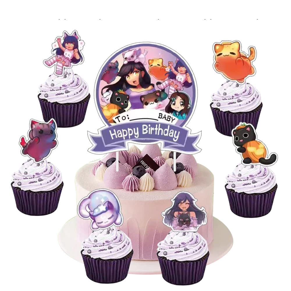 Jlemon 25Pcs Cat CORNET Game Party Cake topper Super Cat Theme Cake ...