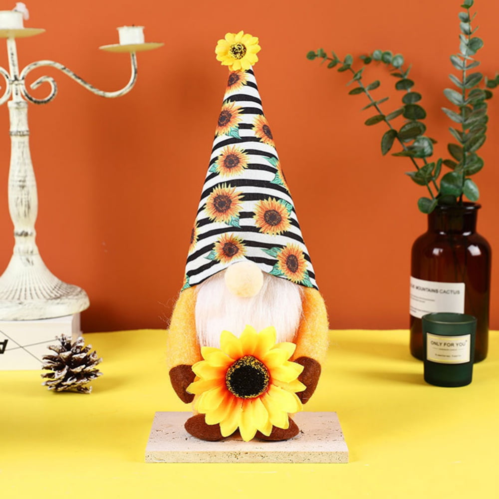 Jlong 1PC Spring Gnomes Decorations, Handmade Summer Sunflower Gnomes ...