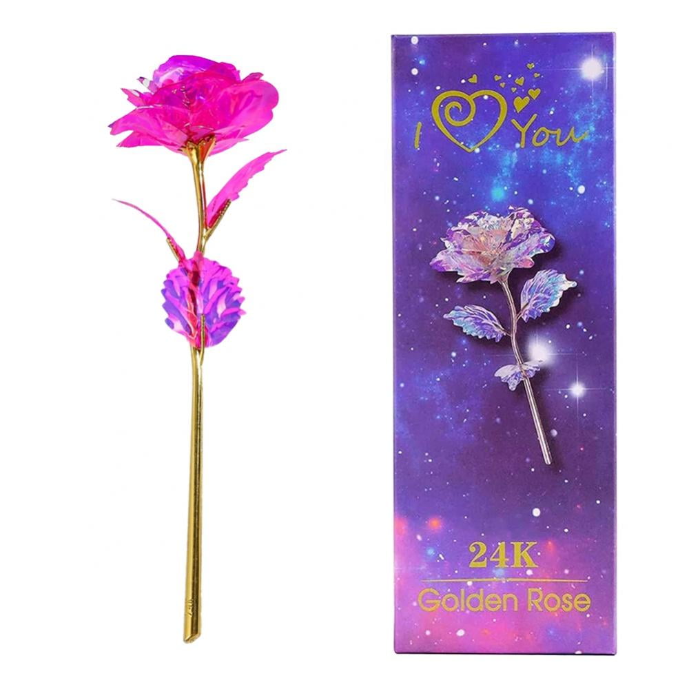 Jlong 24K Golden Rose, Artificial Rose Flower Gifts for Her with Gift ...