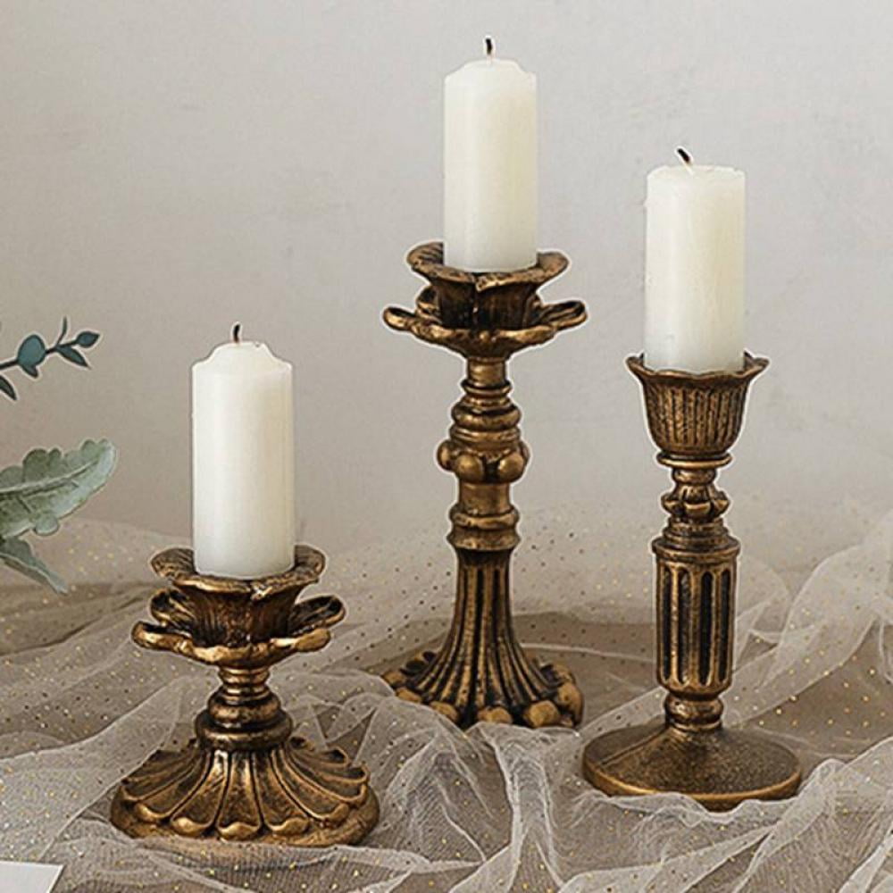 Jlong Candle Holders for Pillar Candles,Retro Iron Candlestick Holders for Fireplace,Wedding ...