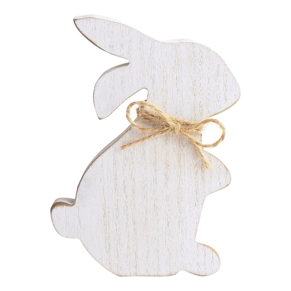 Jlong Easter Table Wooden Sign, 1pc Wooden Bunny Farmhouse Decor Wood ...