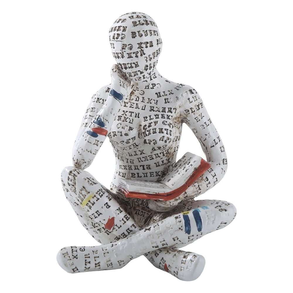 Jlong Pulp Reading Women Figurine Thinker Statue Aesthetic Sculpture ...