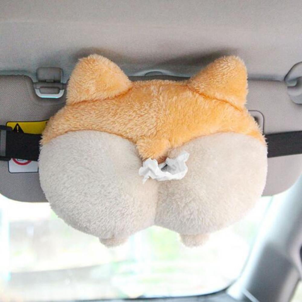 Jlong Tissue Box Cover Soft Adorable Corgi Butt Shaped Creative Storage ...