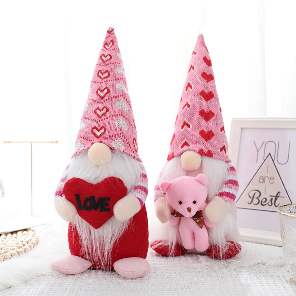"Jlong Valentine's Day Gnomes Plush Decor, 2 Pack Mr & Mrs Handmade ...