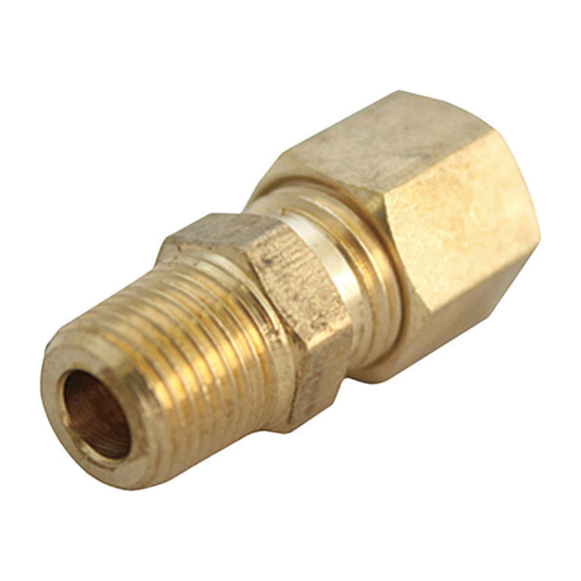 Jmf Compression Connector 5/16 " Tube X 1/4 " Mpt Yellow Brass 400 Psi ...