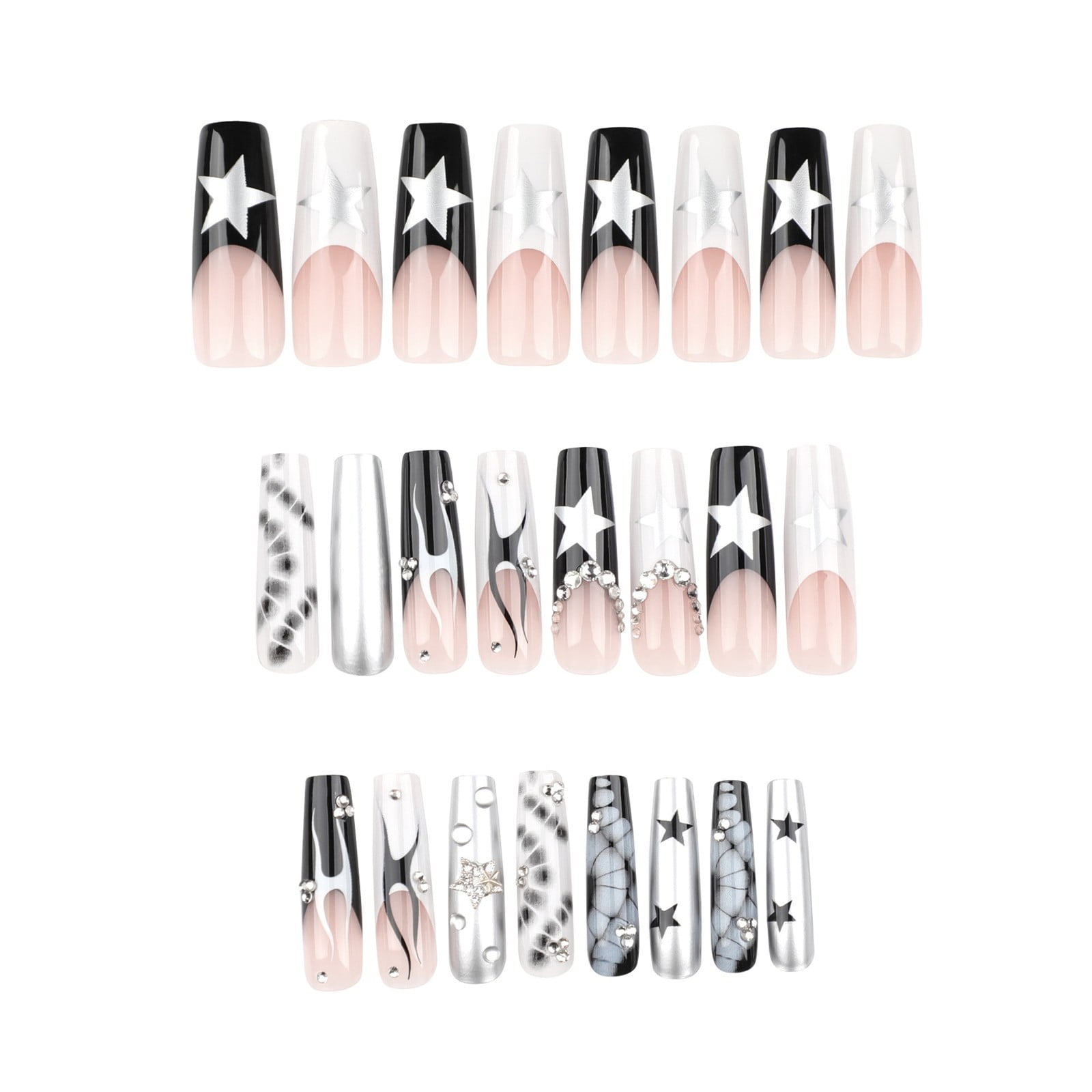 Jmheeeeee French Wear On Nails Rectangular Nails European And Pattern ...