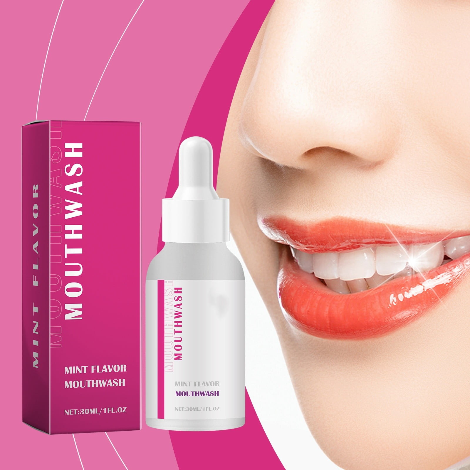 Jmheeeeee Mint Mouthwash Gums Freshens Breath Teeth Oral Care Cleans Breath 30ml Mouthwash ...