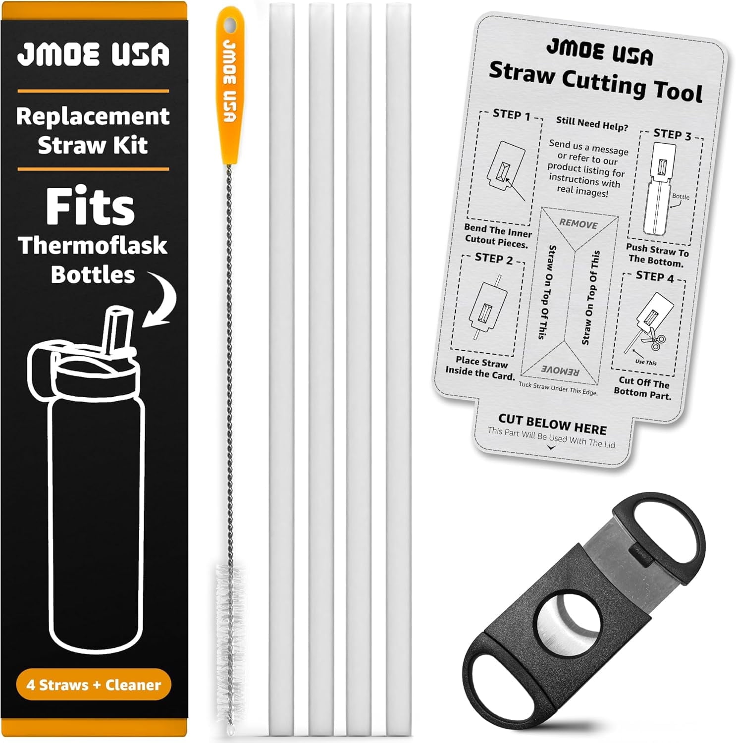 Jmoe USA Replacement Straws For Thermoflask Water Bottles | Fits 14, 16 ...
