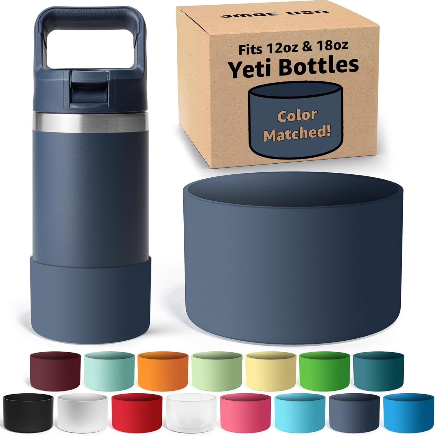 Jmoe USA Silicone Boot for Yeti Rambler Jr 12oz and 18oz Bottle | 2mm ...