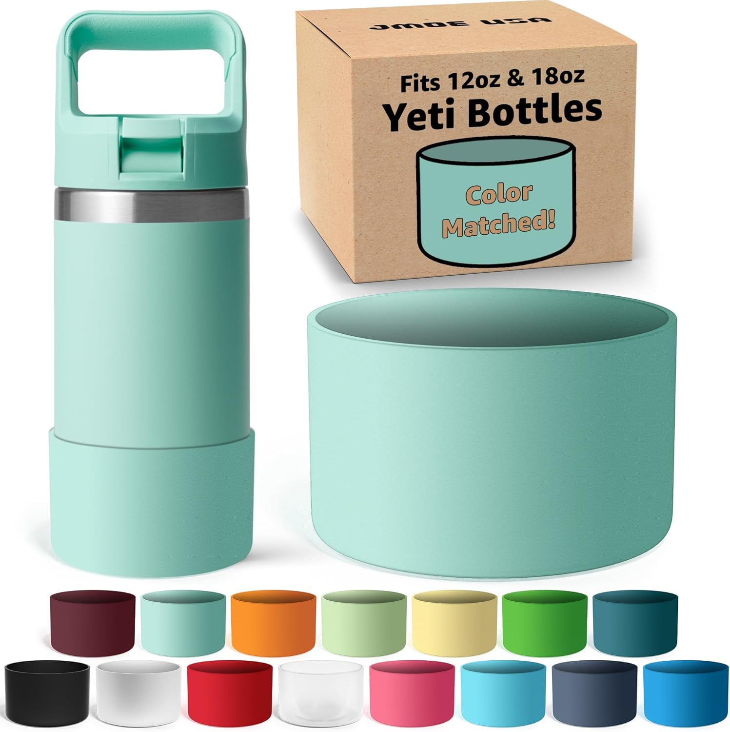 Jmoe USA Silicone Boot for Yeti Rambler Jr 12oz and 18oz Bottle | 2mm ...
