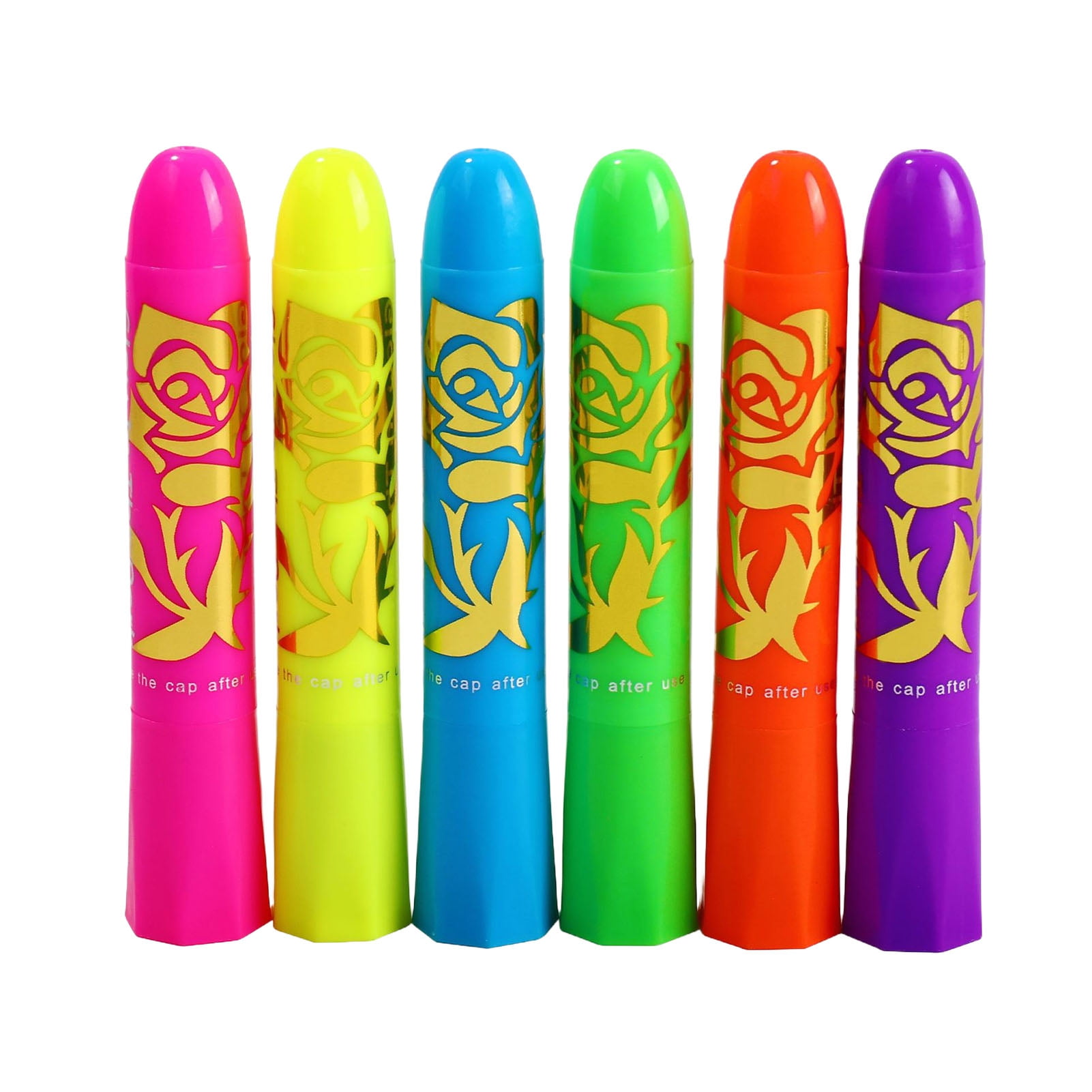 Jnismy 6Pcs 5G Face Paint Crayon Glow in Dark UV Blacklight Fluorescent ...