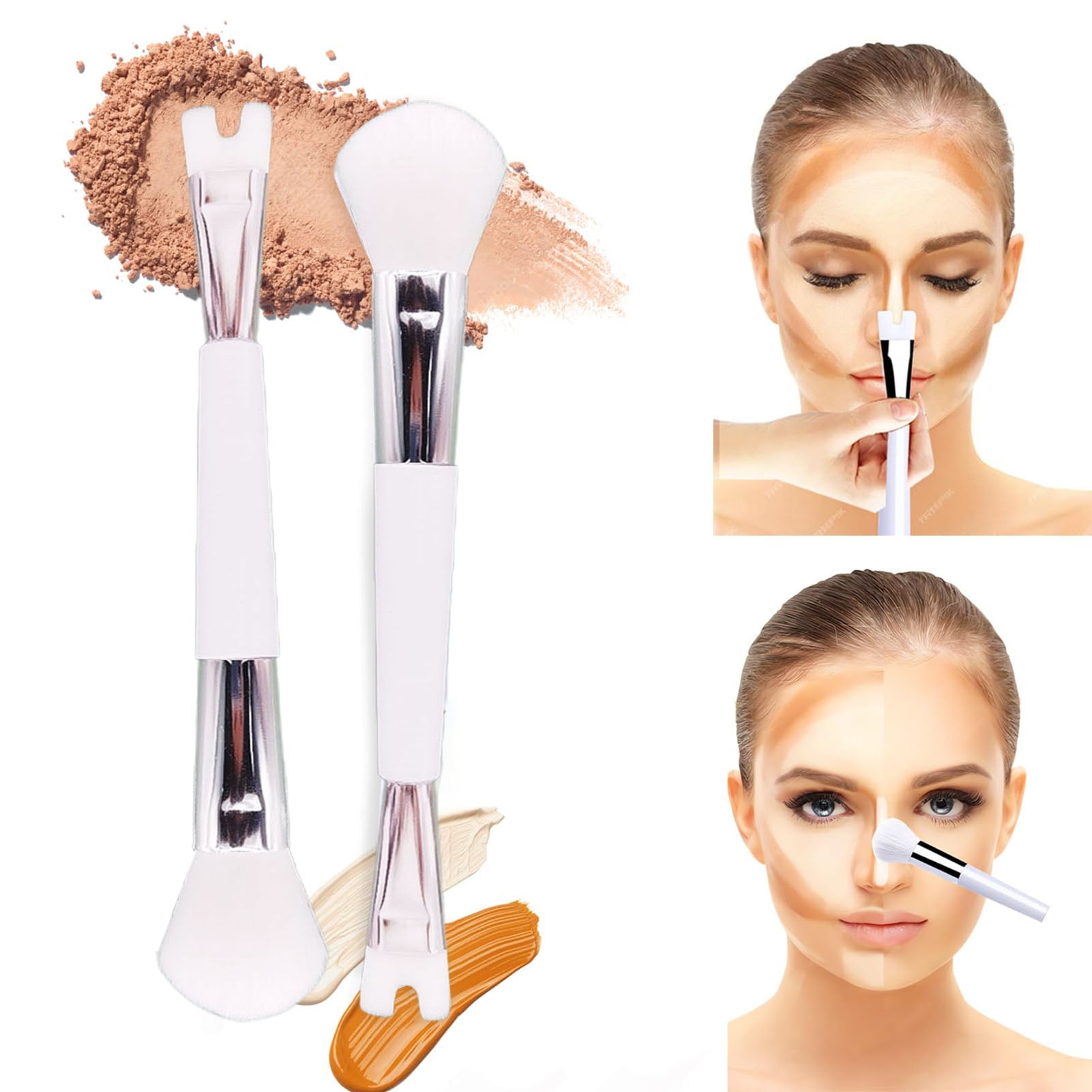 Jnismy Dual-End U-Shaped Beauty Nose Brush - 2-in-1 Makeup Tool for ...