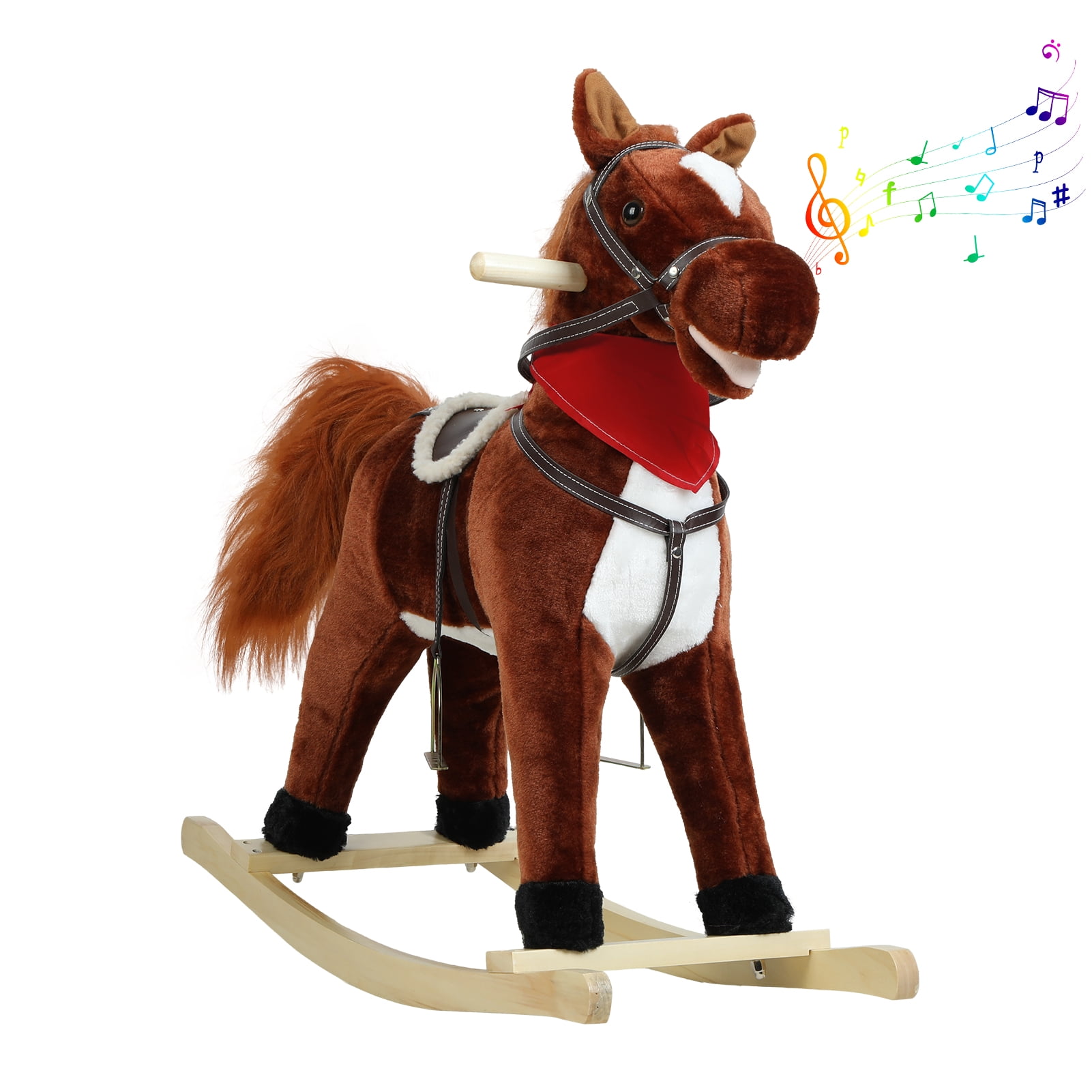 Jnismy Kids Plush Toy Rocking Horse Toddler Plush Toy Baby Rocking ...