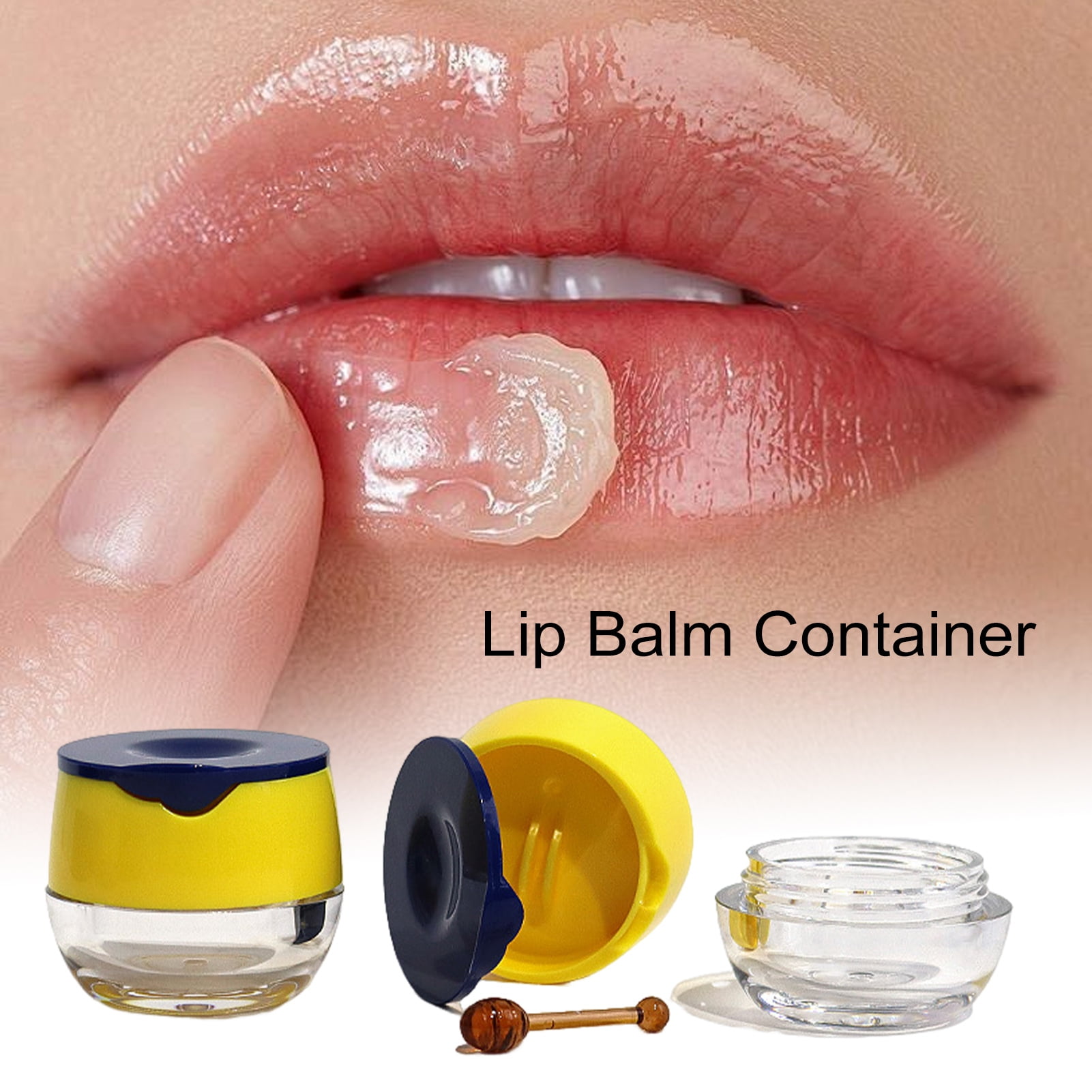Jnismy Lip Balm Containers Clear Mini Jars Flip Top Makeup Case for ...