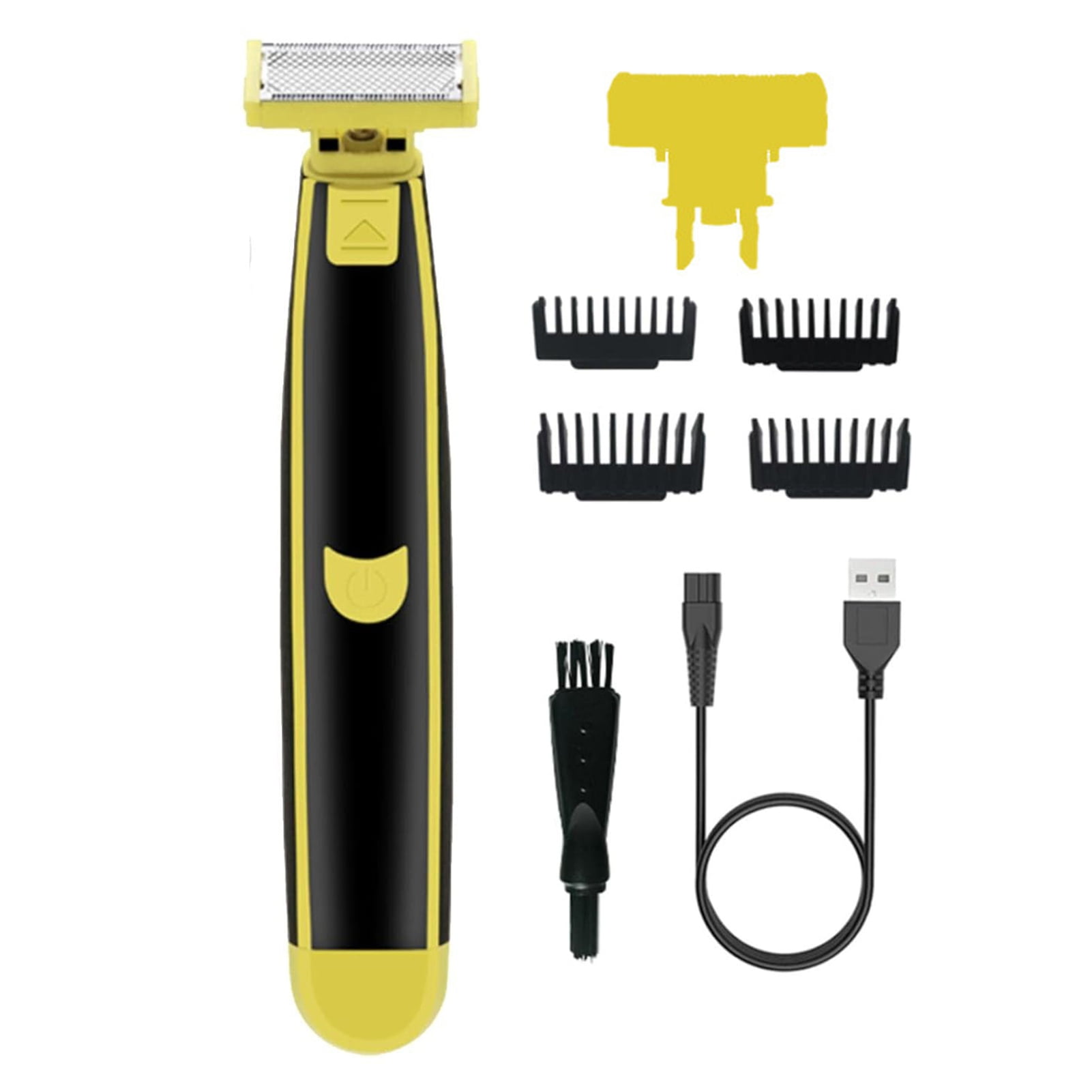 Jnismy Men Electric Shaver with 4 Guide Combs Brush Waterproof ...