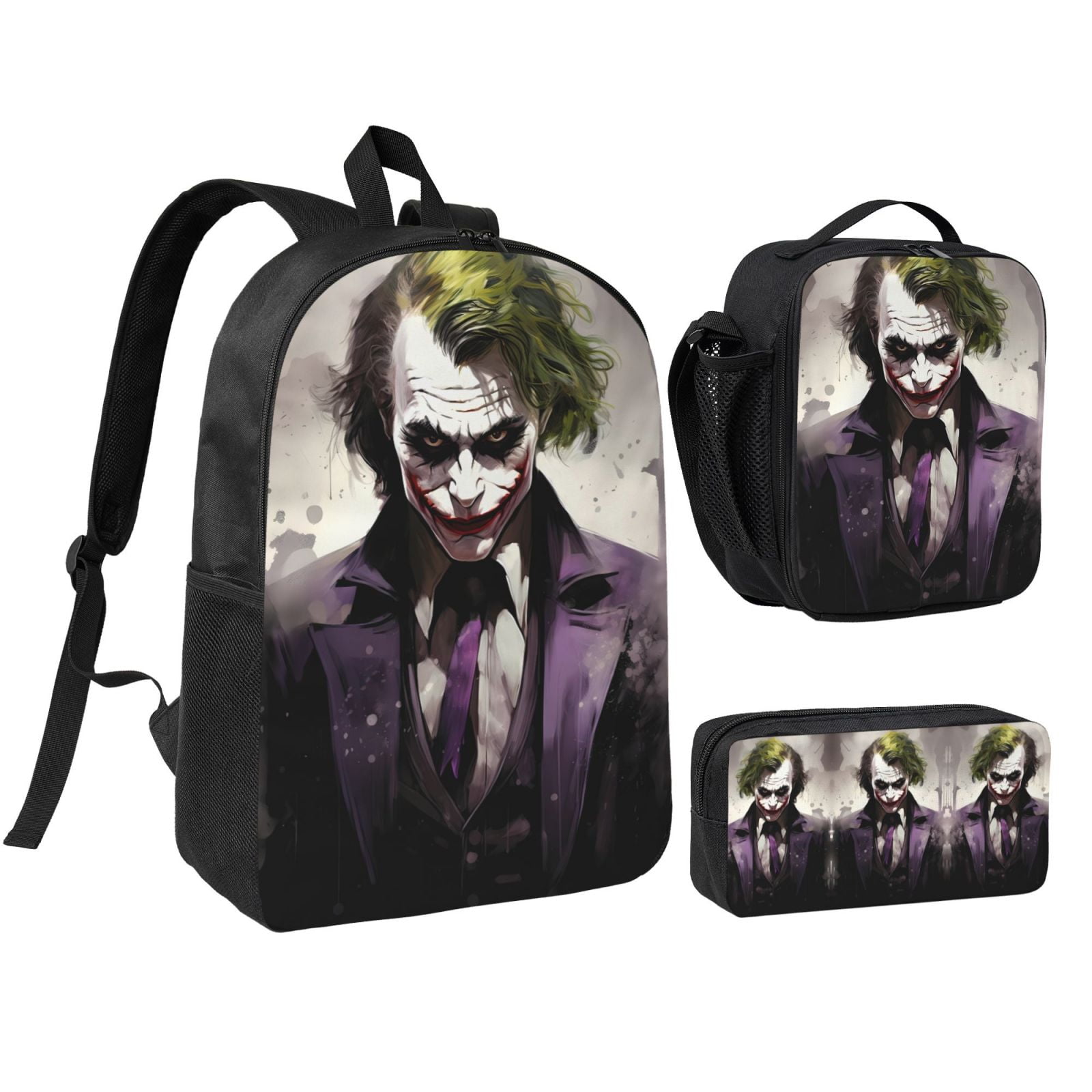 Jo-Ker Backpacks Sets, Laptop Backpack With Lunch Box And Pencil Case Daypack 3d Printed 3 Piece ...