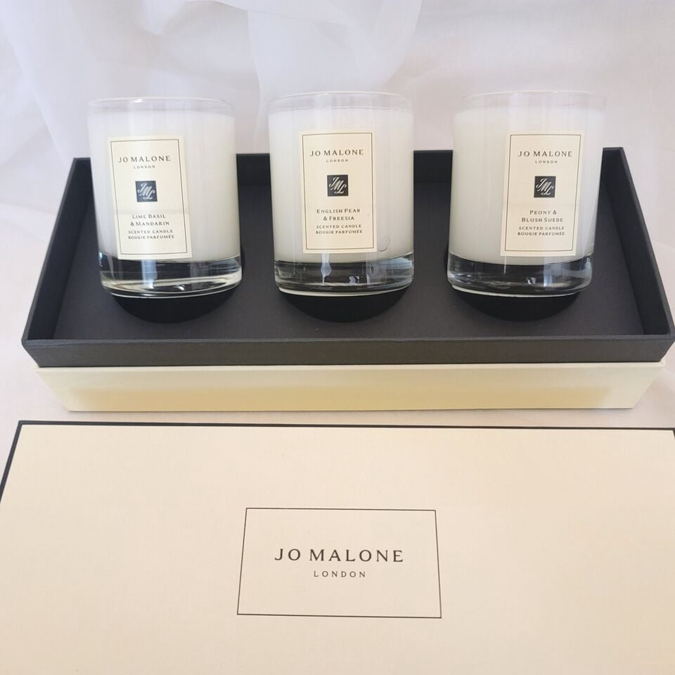 Jo Malone candle travel trio: Lime Basil/English Pear/Peony & Blush ...