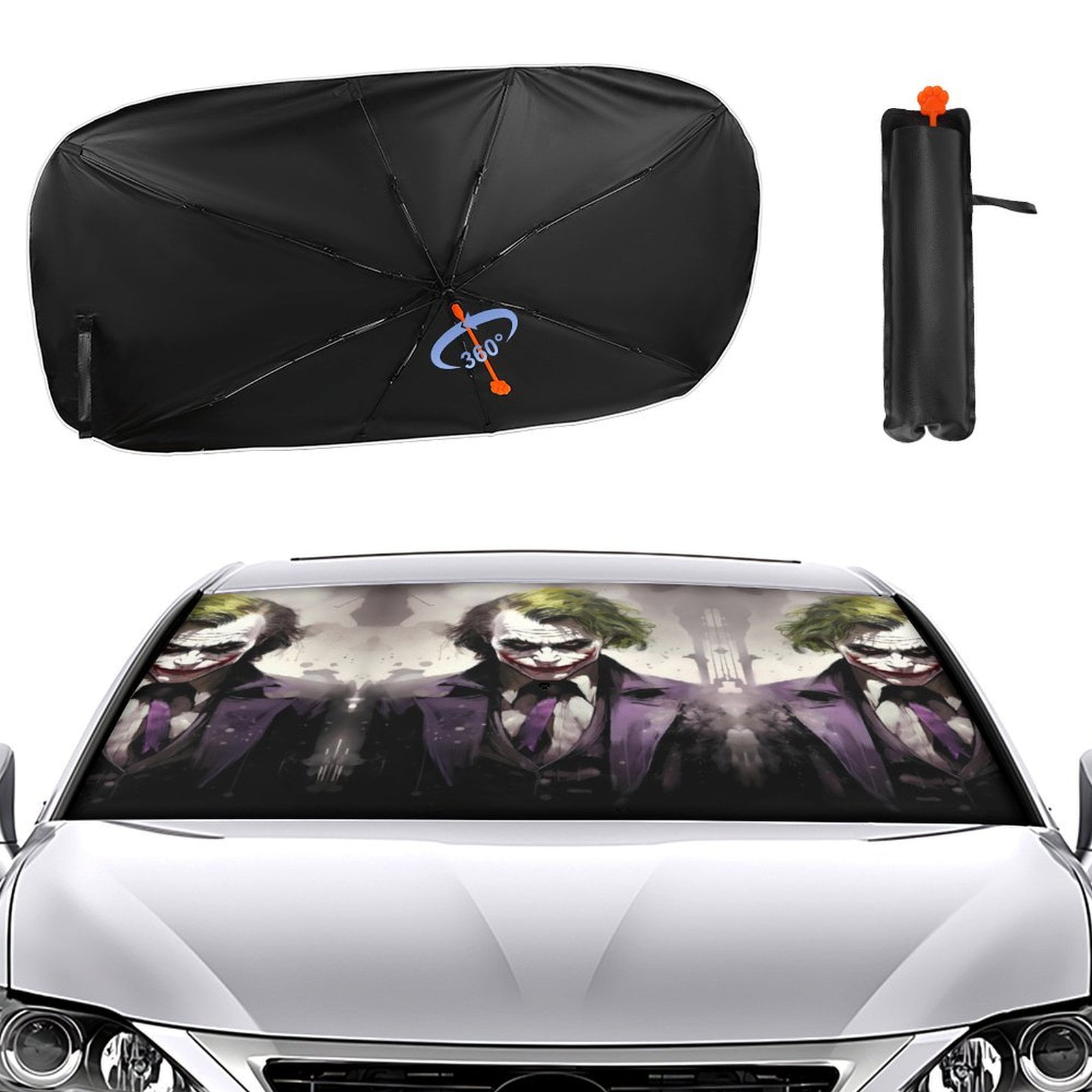 Jo-ker Car Sun Shade Umbrella, Car Shade Front Windshield Sun Shade Foldable Umbrella for Most ...