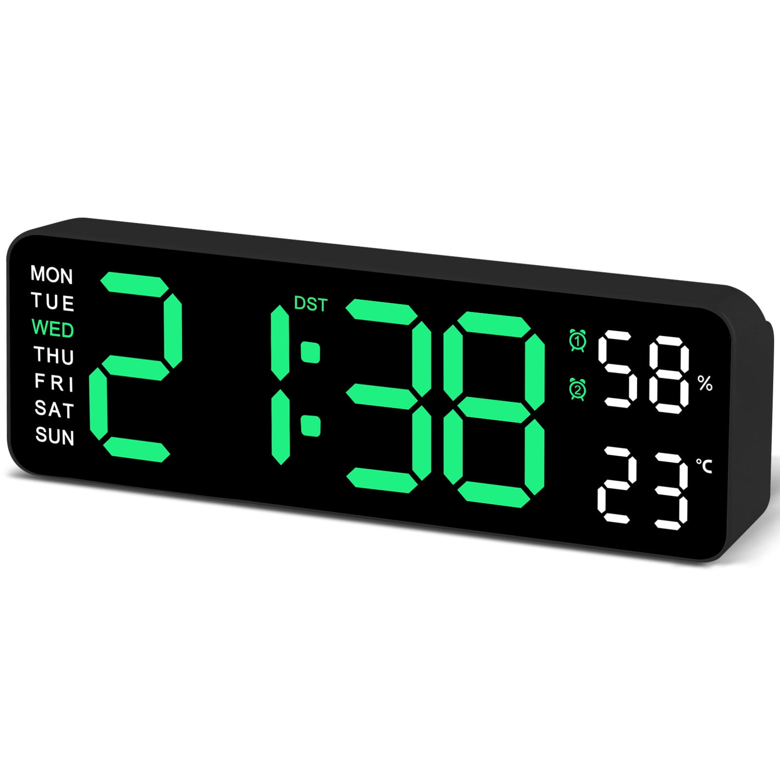 JoFomp Digital Wall Clock Large Display, 9" LED Wall Clocks for Living ...
