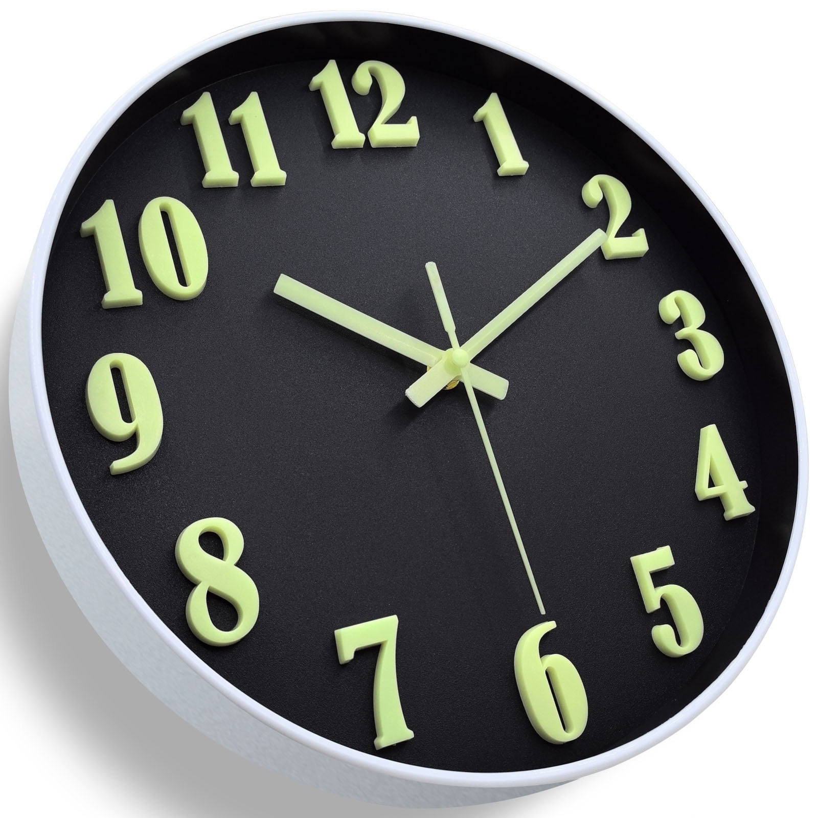 JoFomp Glow in The Dark Wall Clock - Super Bright Luminous 3D Numerals ...