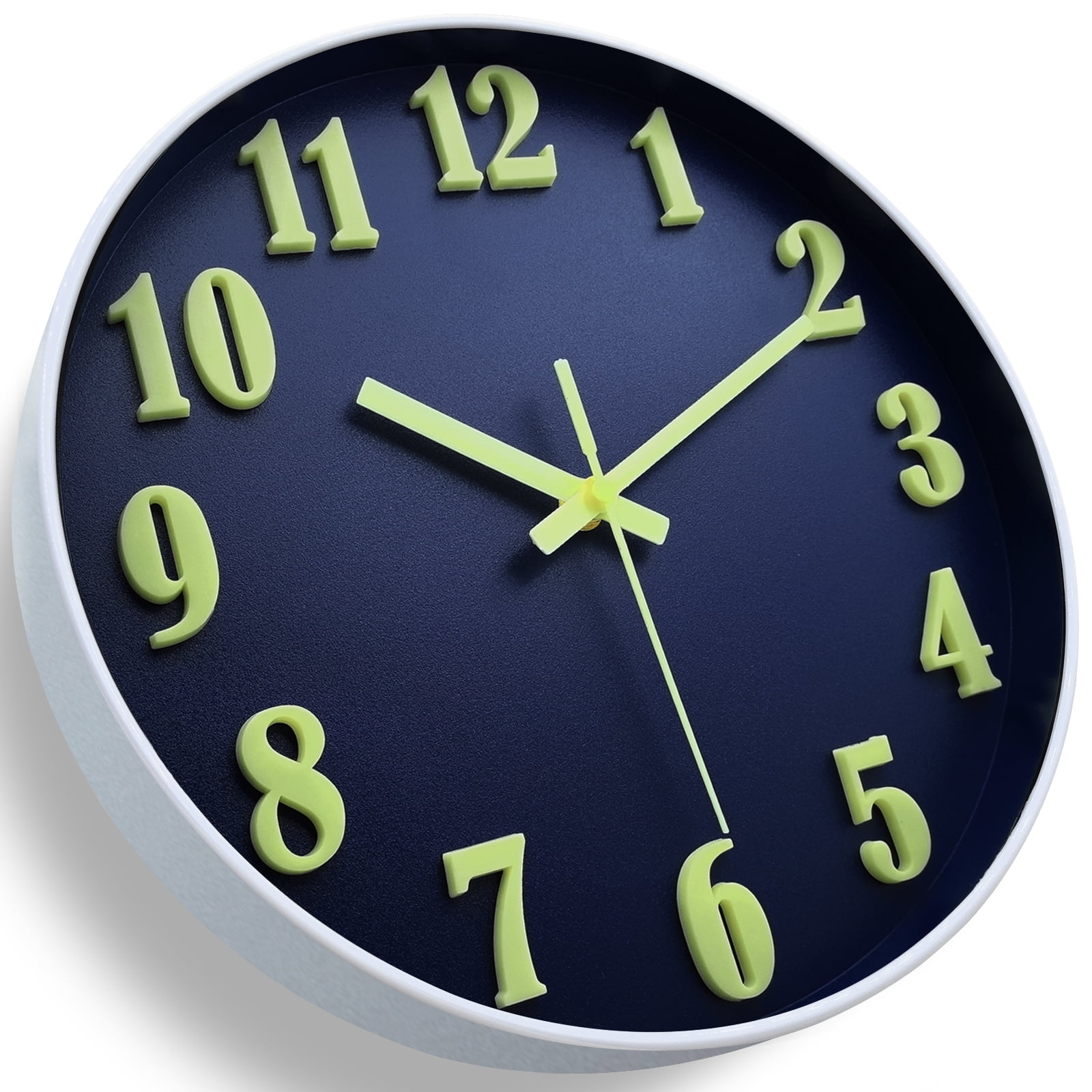 JoFomp Quartz Modern Glow In The Dark Indoor Wall Clock, Silent ...