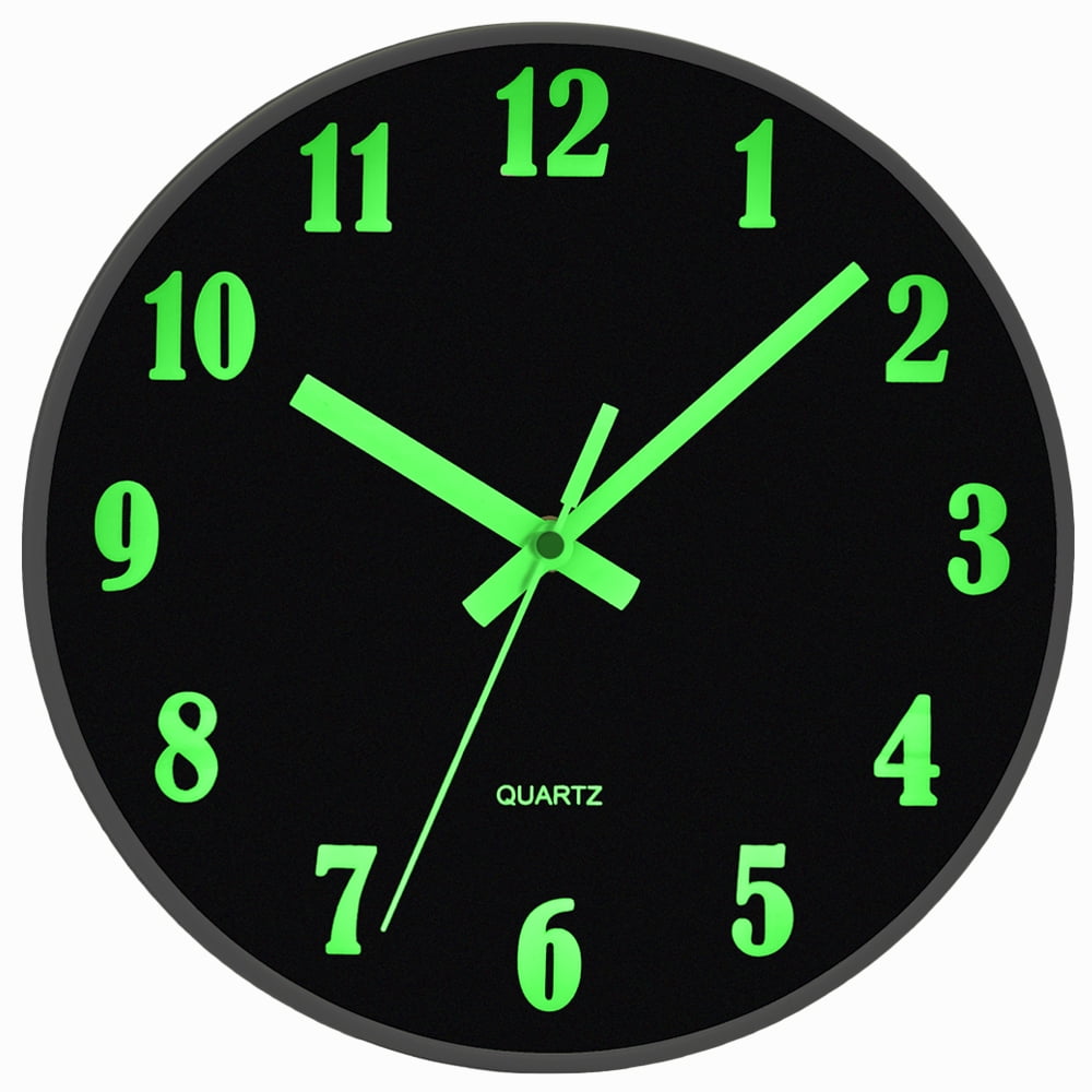 JoFomp Modern Night Light 8" Quartz Wall Clock with Silent Sweep ...