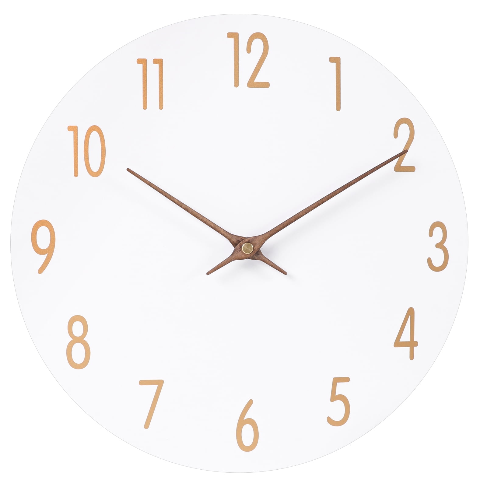 JoFomp 12 inch Modern Style Wood Silent Non-Ticking Battery Operated ...