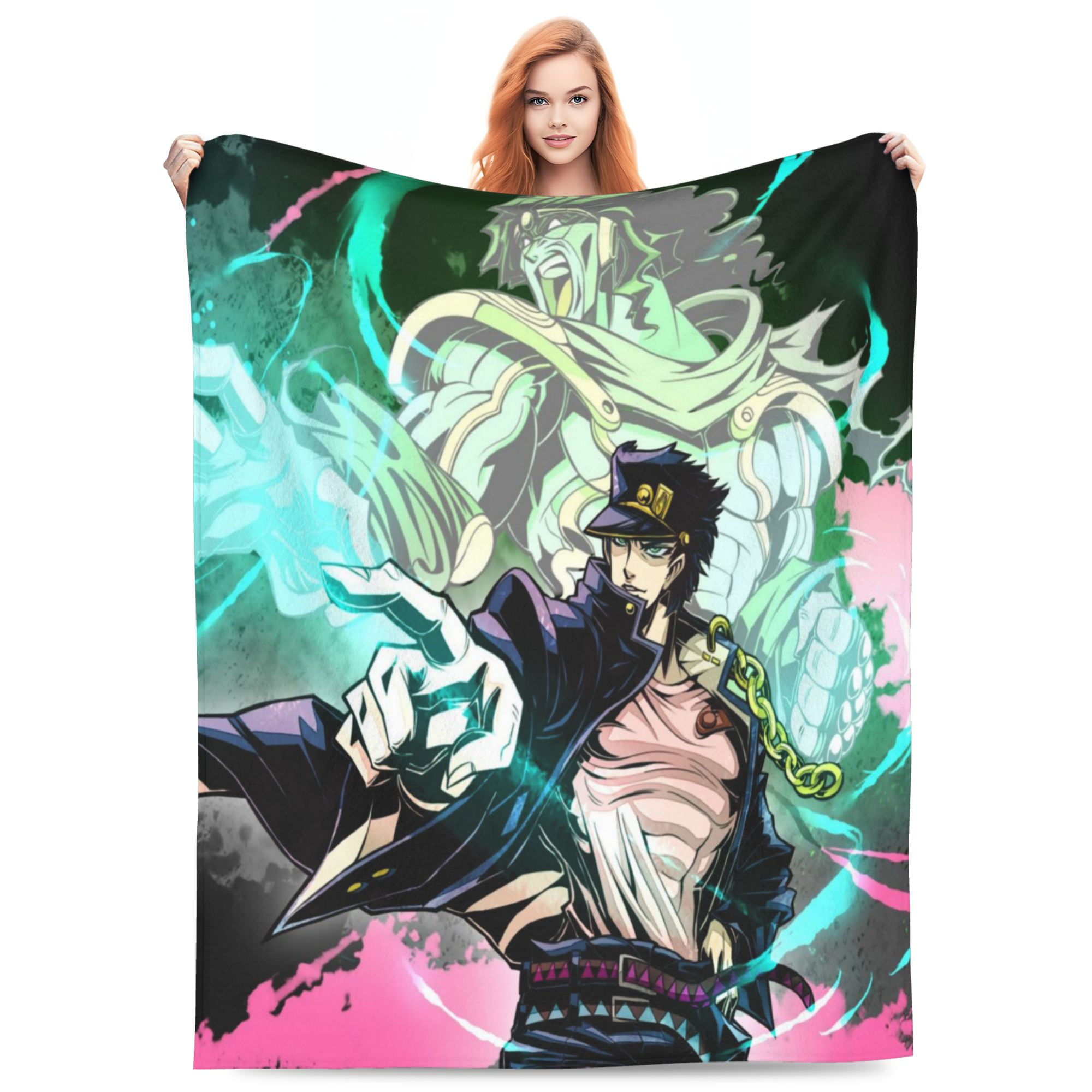 JoJo Bizarre Adventure Bed Blanket 3D Printed Throw Blanket Lightweight Super Soft Air ...
