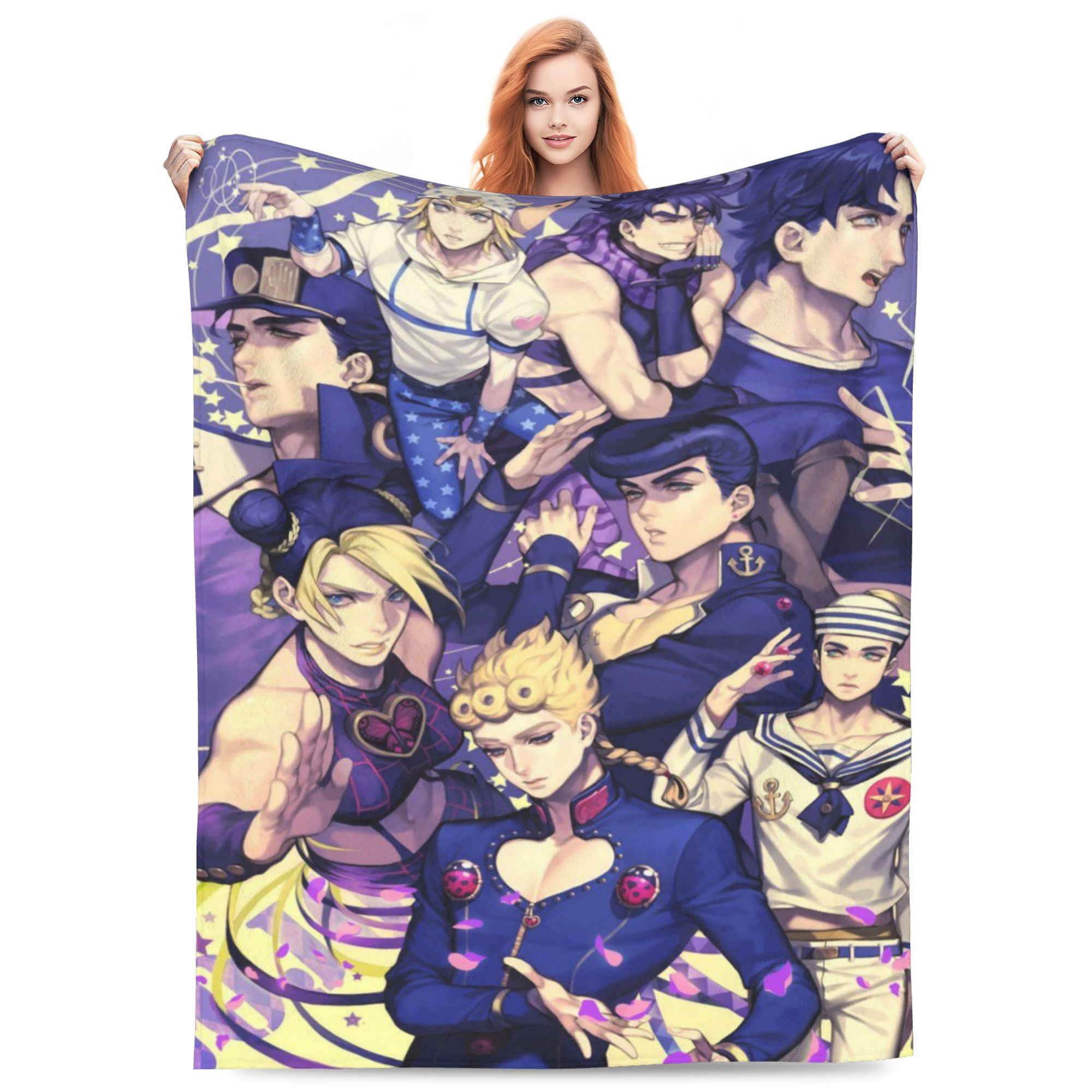 JoJo Bizarre Adventure Bed Blanket 3D Printed Throw Blanket Lightweight Super Soft Air ...