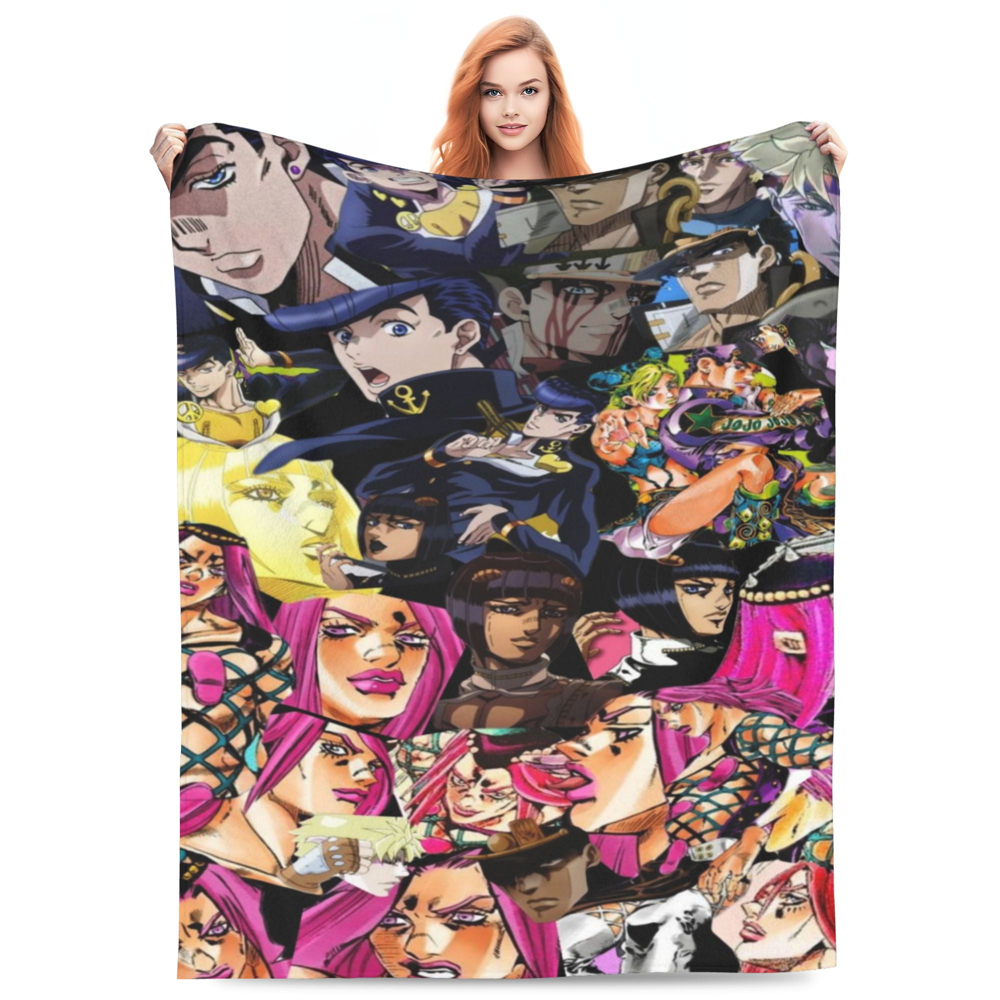JoJo Bizarre Adventure Bed Blanket 3D Printed Throw Blanket Lightweight Super Soft Air ...
