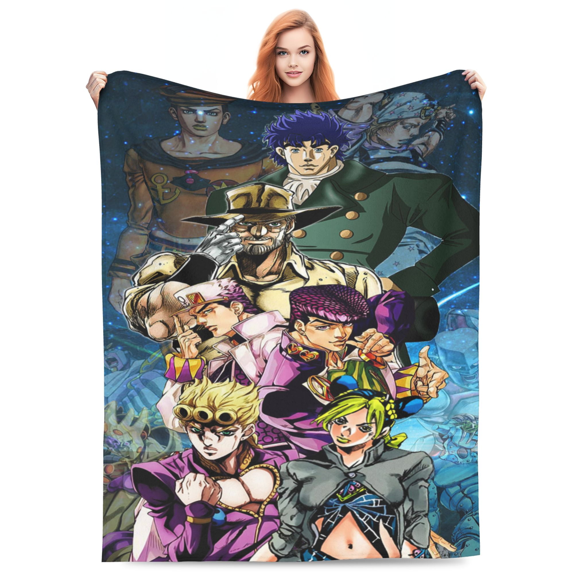 JoJo Bizarre Adventure Bed Blanket 3D Printed Throw Blanket Lightweight Super Soft Air ...