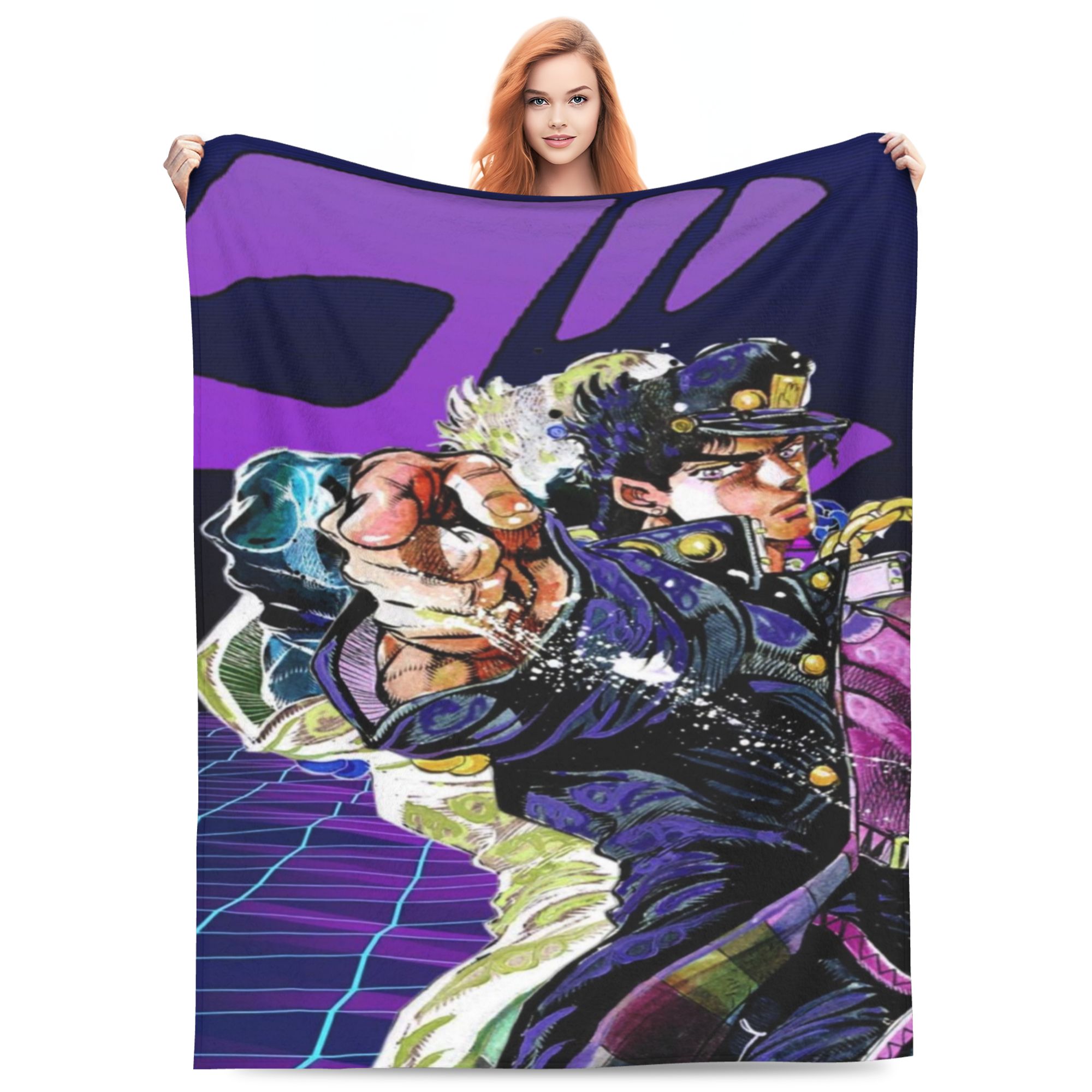 JoJo Bizarre Adventure Bed Blanket 3D Printed Throw Blanket Lightweight Super Soft Air ...