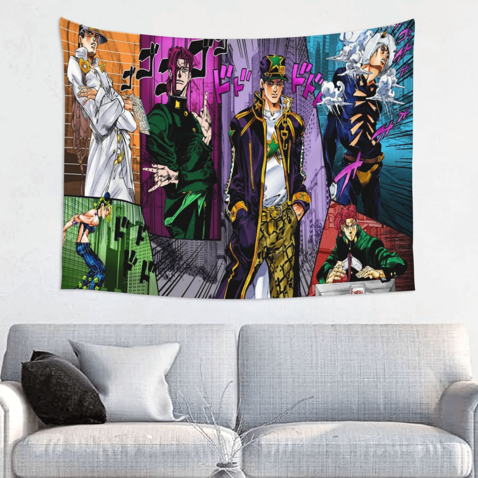 JoJo Bizarre Adventure Tapestry Anime Poster Large Background Wall Art ...