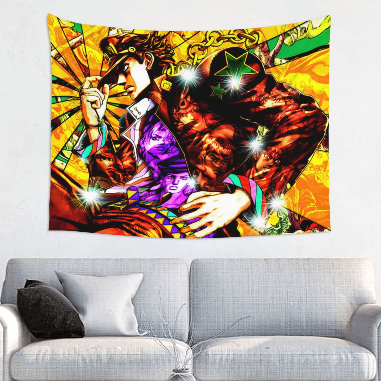 JoJo Bizarre Adventure Tapestry Anime Poster Large Background Wall Art ...