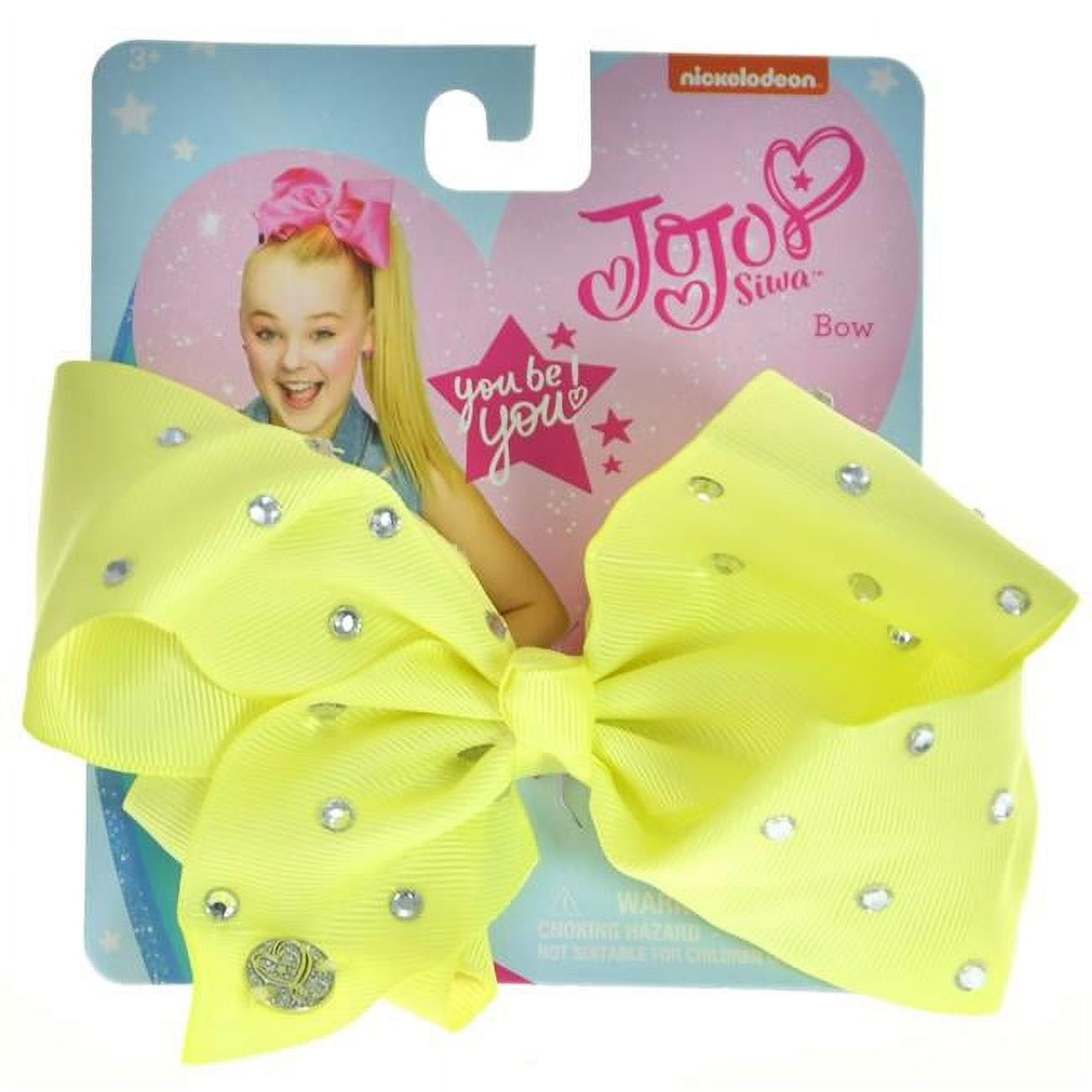 JoJo Girls Siwa Signature Collection Yellow w/Rhinestone Hair Bow ...