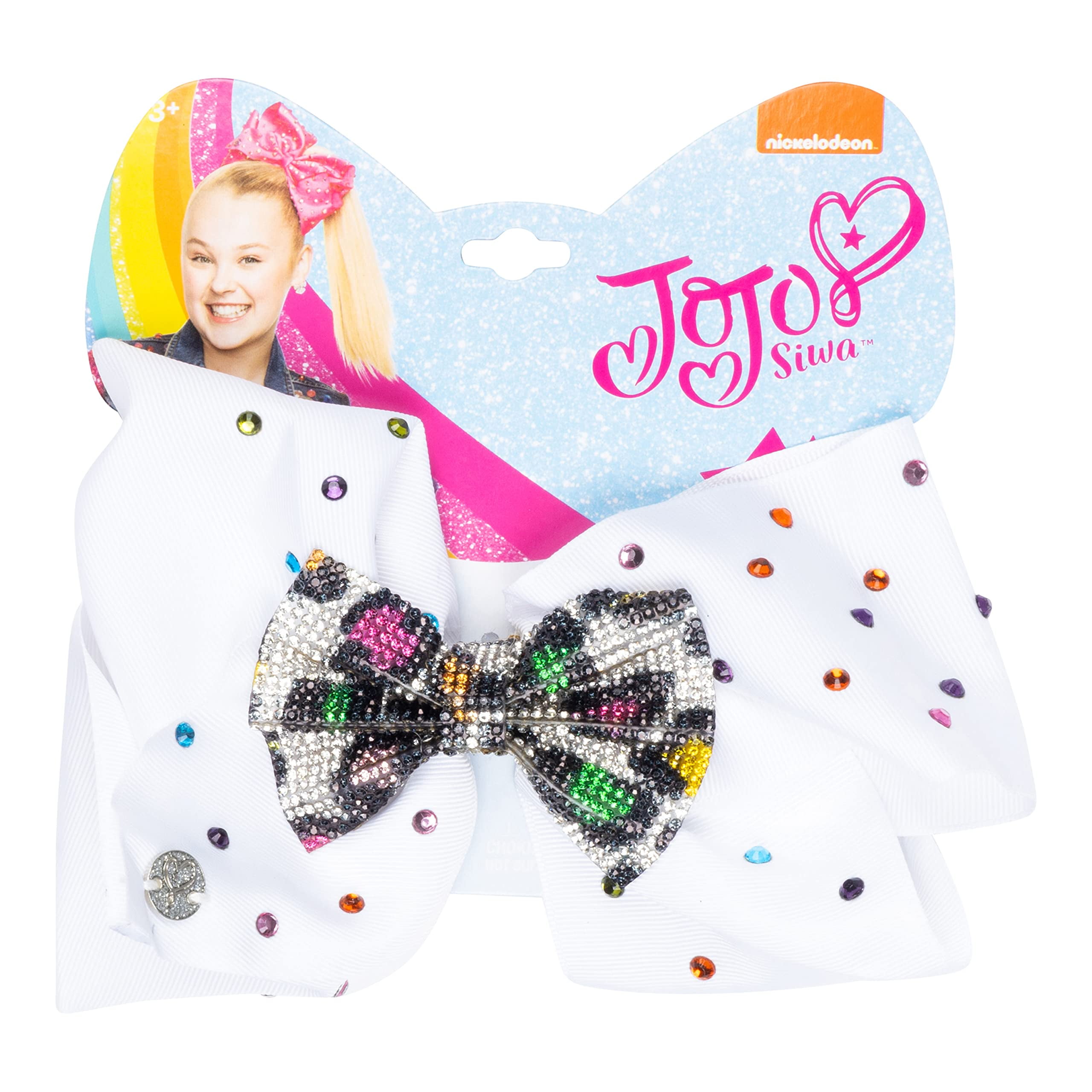 JoJo Siwa 7 Inch Large JOJO Bow with Metal Pin Barrette Clip On Card ...