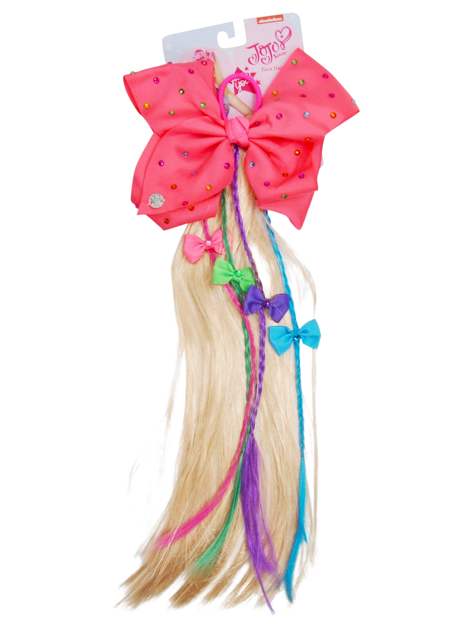 JoJo Siwa Blonde Ponytail Hair Extension with Colored Braids - Walmart.com