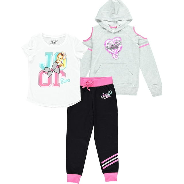 JoJo Siwa Clothing Set, Embroidered Crewneck Sweater and Jogger, 2 ...