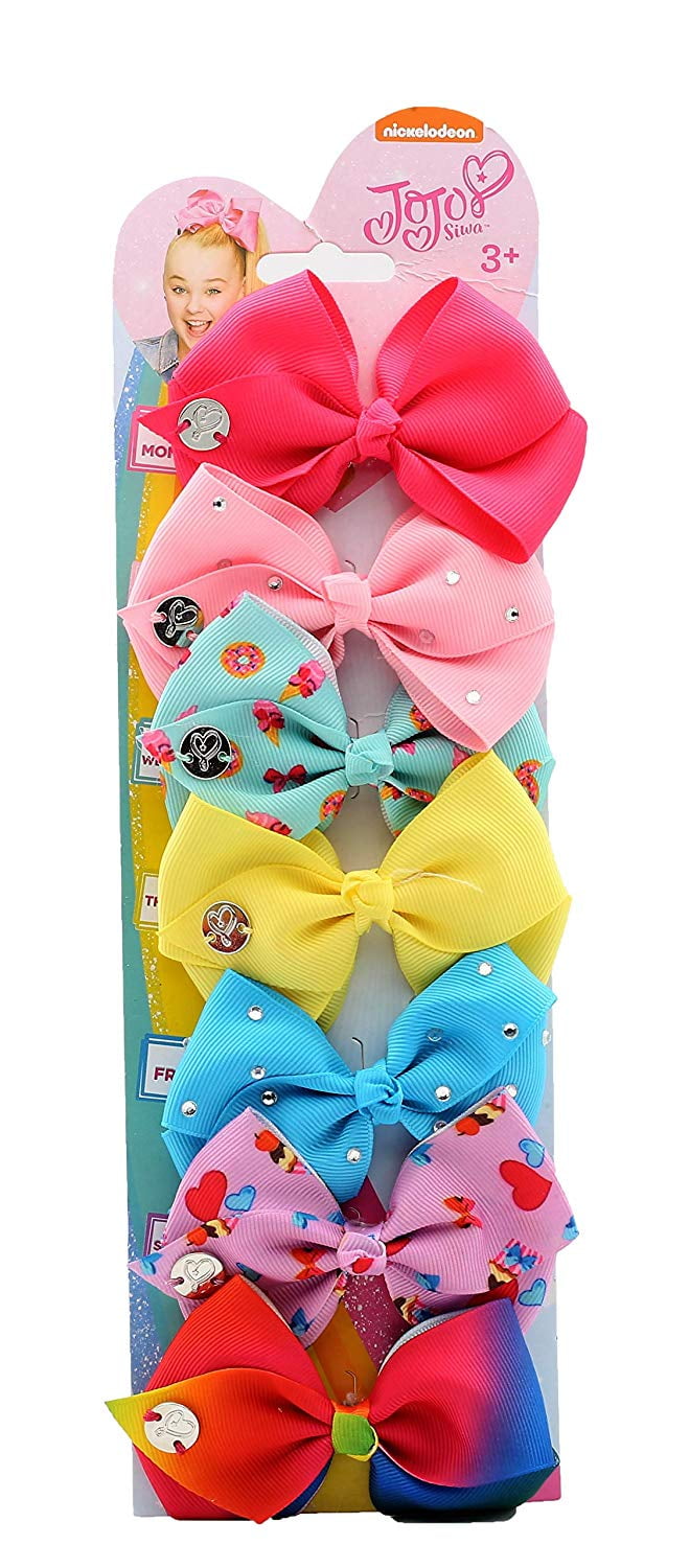 JoJo Siwa Days of the Week 7 Hair Bows Solids and Patterns - Walmart.com