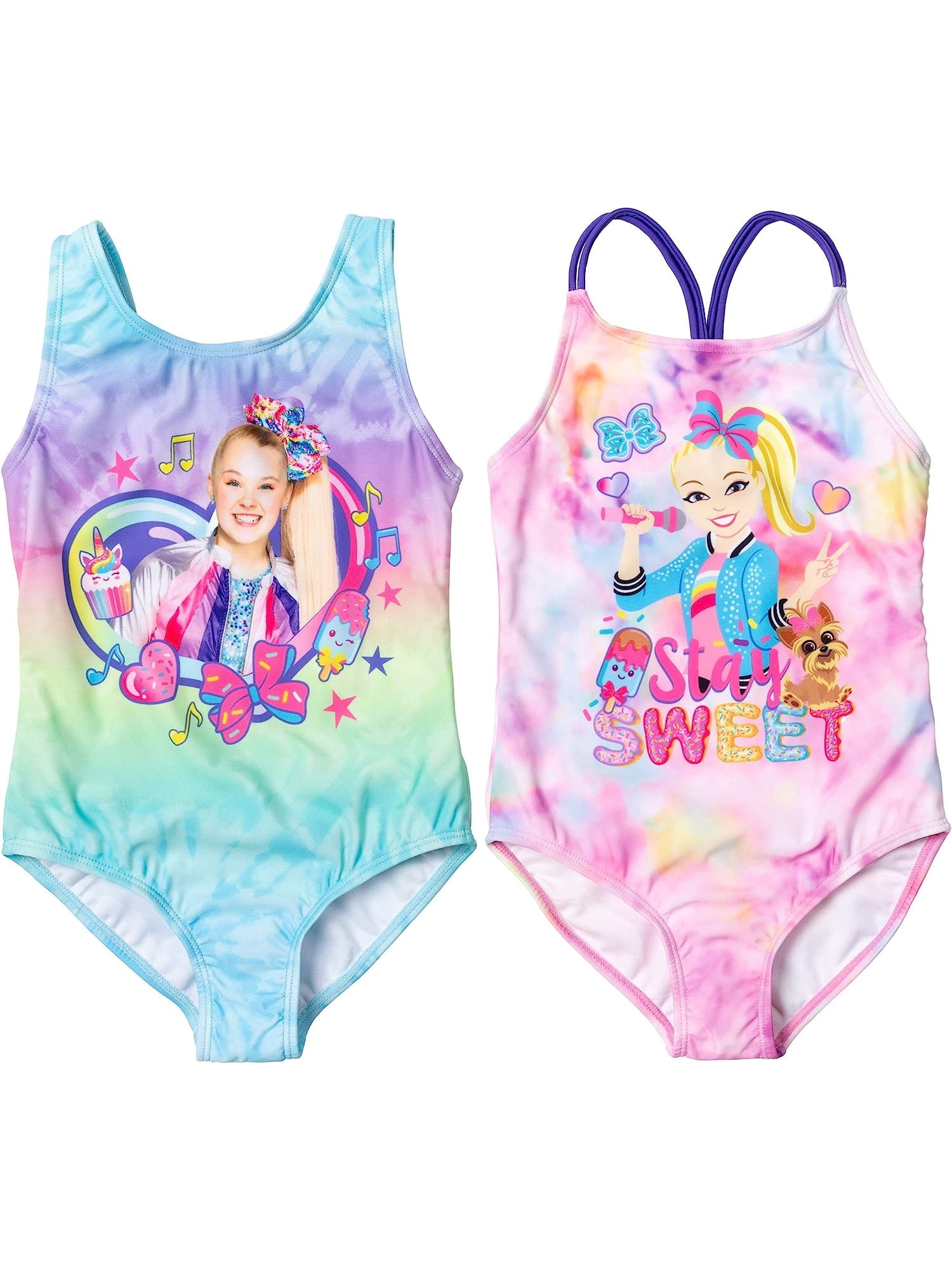 JoJo Siwa Girls' 2 Pack of 1 Piece Swimsuits, Sizes 4-16 - Walmart.com