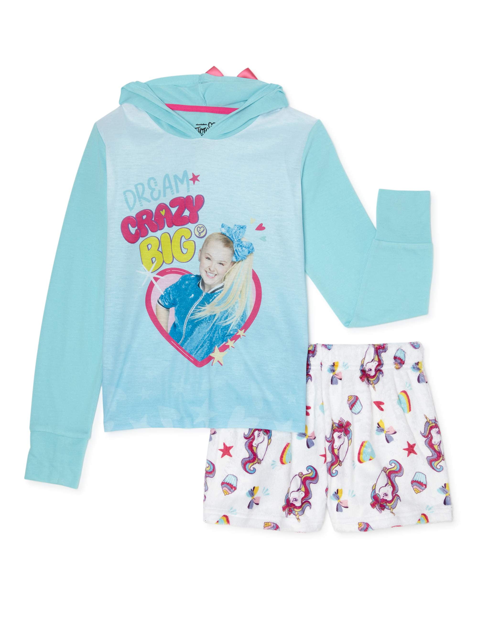 JoJo Siwa Girls 2-Piece Pajama Shorts Set, Sizes 4-12 - Walmart.com