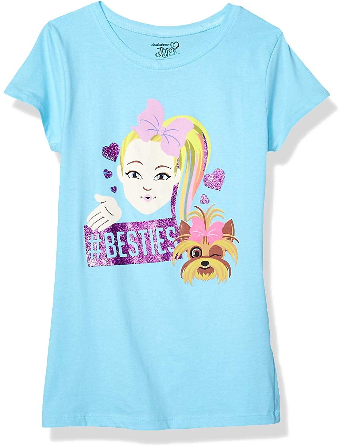JoJo Siwa Girls' #Besties Emoji JoJo & Bow Bow Siwa Short Sleeve Tee ...