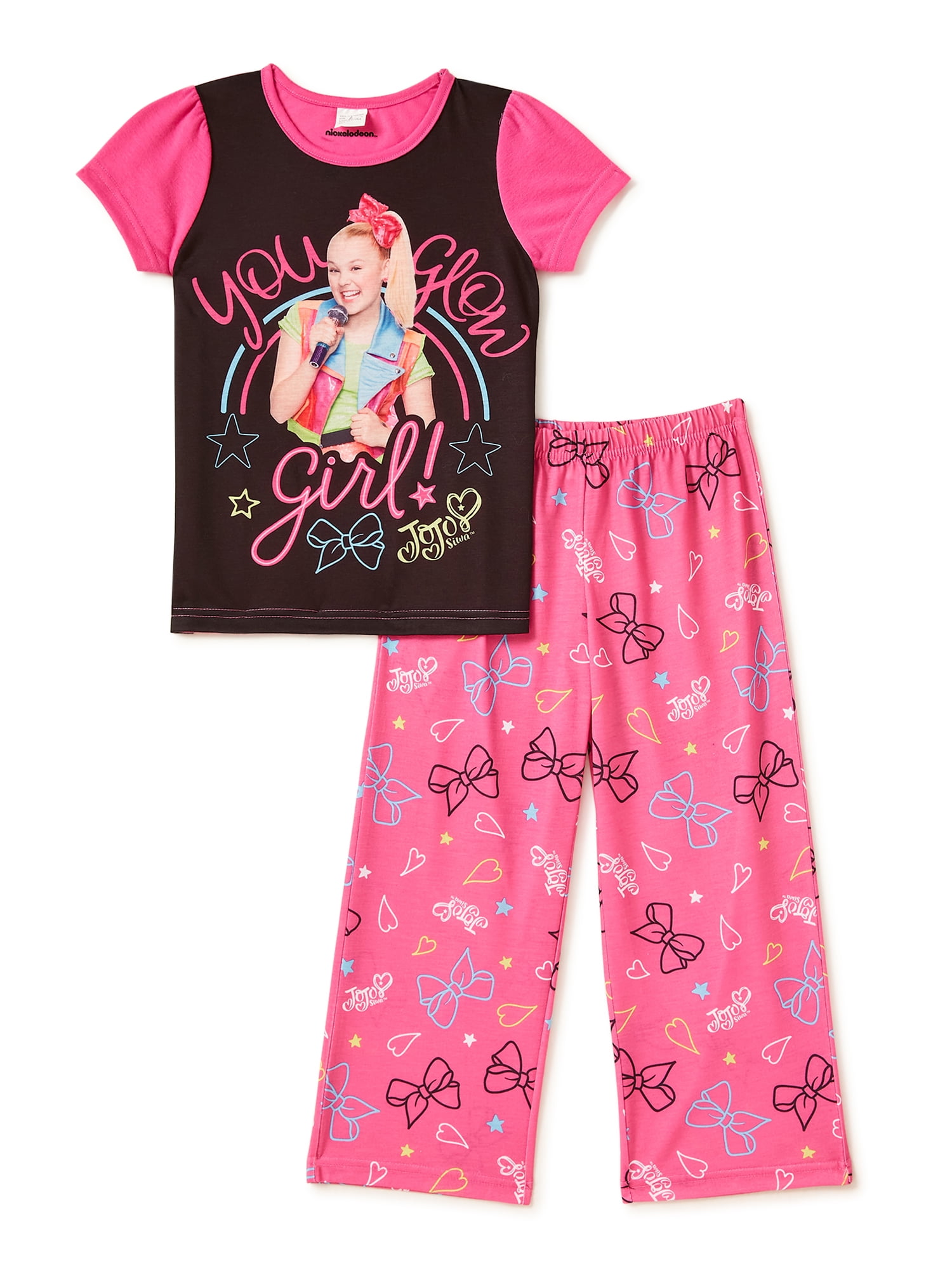 JoJo Siwa Girls' Pajama Set, 2-Piece, Sizes 4-10 - Walmart.com