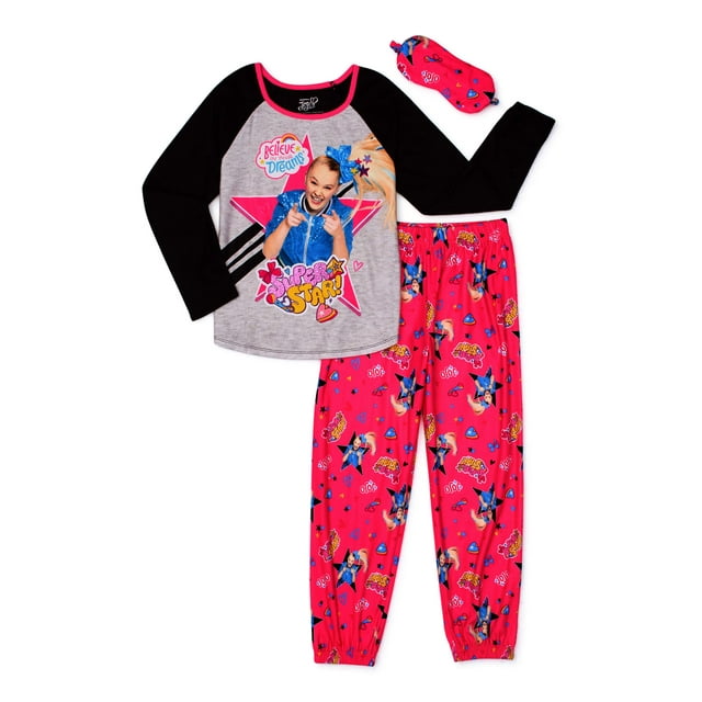 JoJo Siwa Girls' Short Pajama Set with Eye Mask, 3-Piece, Sizes 4-12 ...