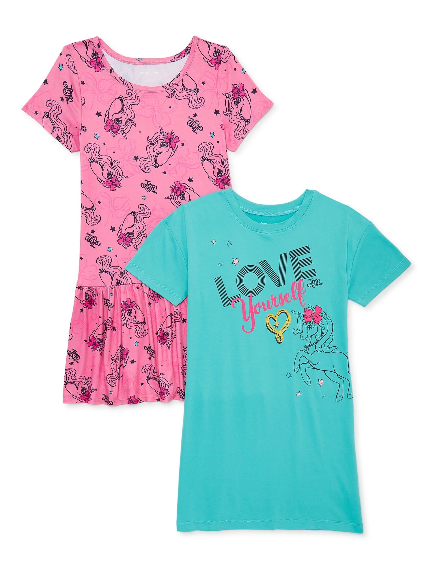 JoJo Siwa Girls Play Dress 2-Pack, Sizes 4-12, Comfortable Graphic ...