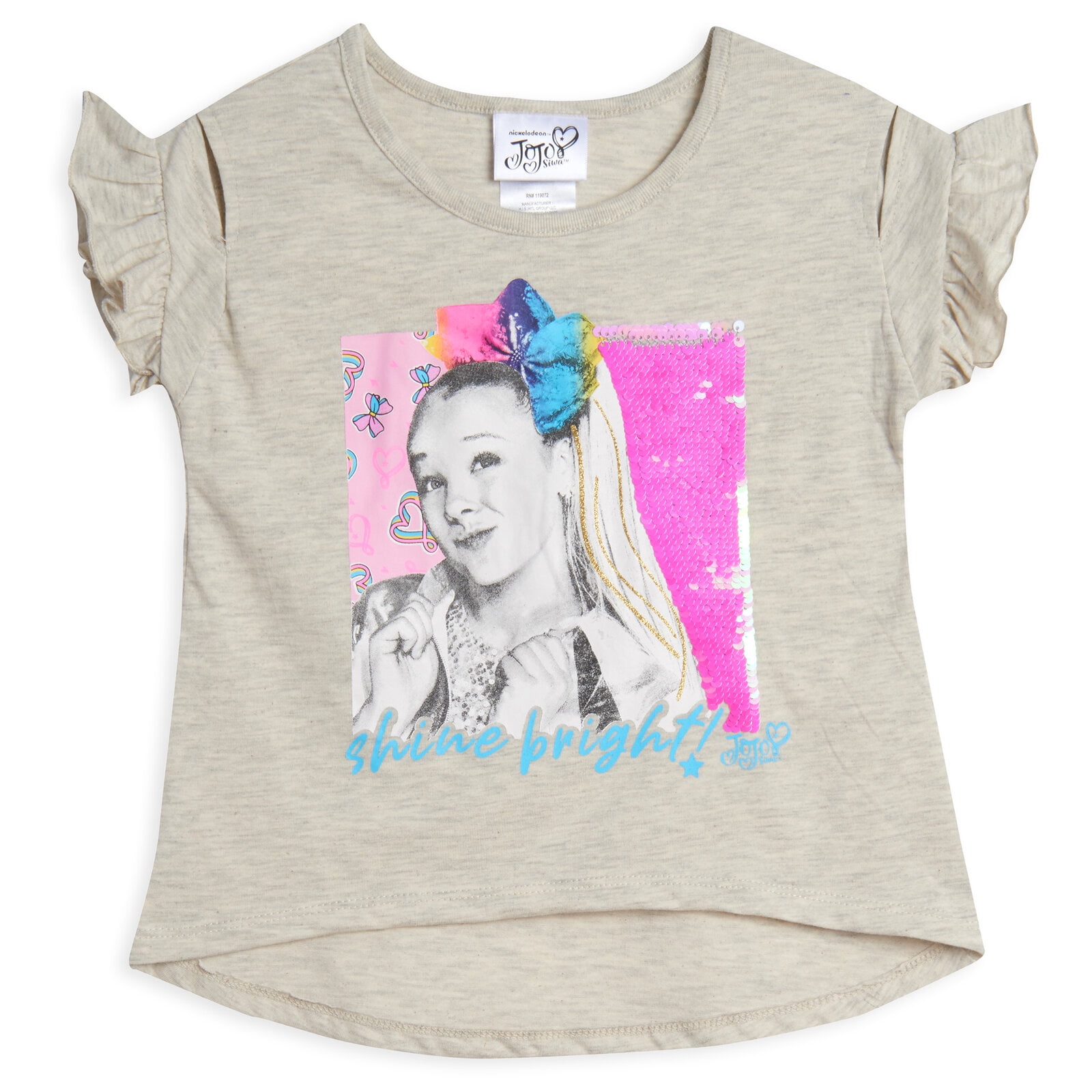 JoJo Siwa Little Girls Sequin T-Shirt Little Kid to Big Kid - Walmart.com