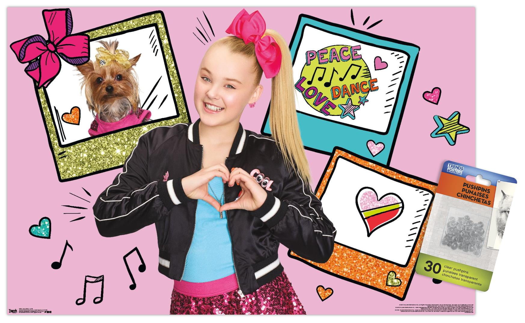 JoJo Siwa - Love Wall Poster with Push Pins, 14.725" x 22.375 ...